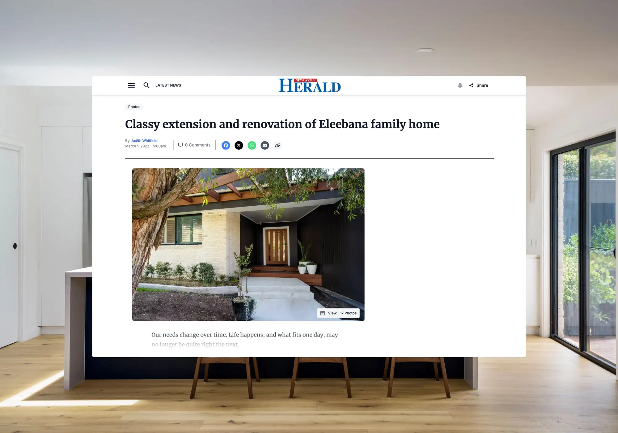 Newcastle Herald Homes of the Hunter Feature - Eleebana Architectural ...